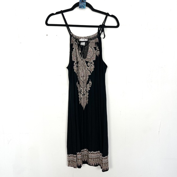 Tops | 21 Lascana For Venus Black Boho Halter Neck Sundress Medium ...